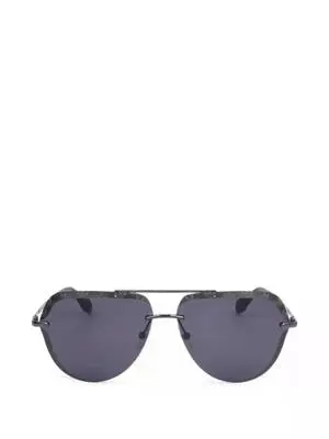 Adidas Monogram-print Pilot-frame Sunglasses - Grey
