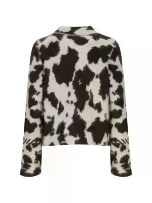 Guest In Residence Cow-print Whipstitch-trim Jacket