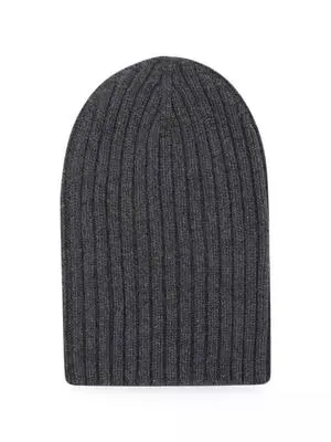 ARAGONA Ribbed-knit Cashmere Beanie Hat - Grey