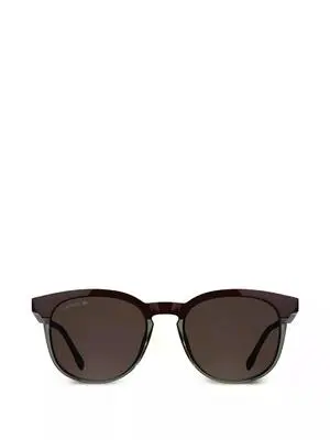 Lacoste Round-frame Logo-plaque Sunglasses - Red