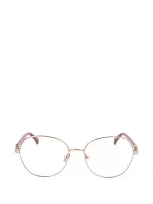 Max Mara Logo-plaque Geometric-frame Glasses - Pink
