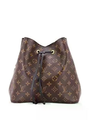 LOUIS VUITTON Neonoe Handbag Monogram Canvas With Leather Mm Bucket Bag - Brown