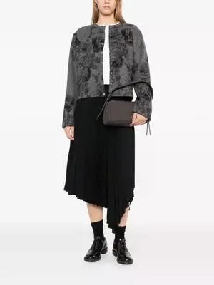 AGNES B. Rose-pattern Snap Cardigan