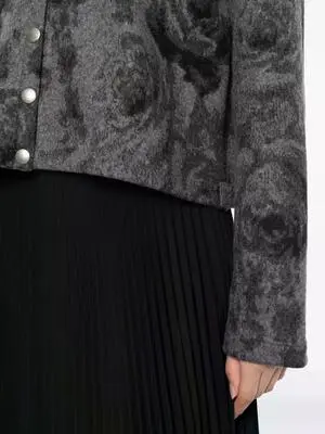 AGNES B. Rose-pattern Snap Cardigan