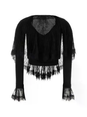 Blumarine Lace-trimmed Ruffled Cardigan