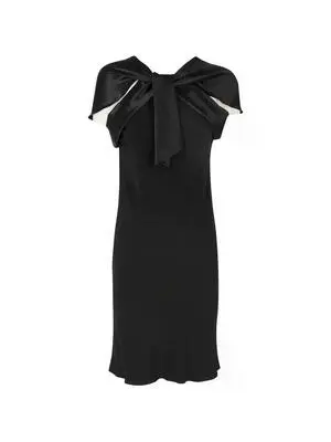 Alberta Ferretti Bow-detail Satin-finish Mini Dress