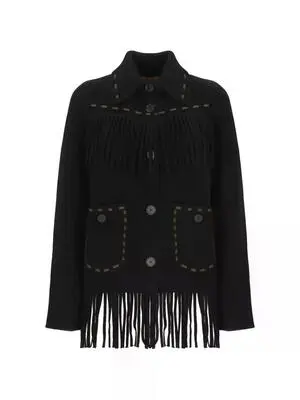 Guest In Residence Fringe-trimmed Whipstitch Jacket - Black