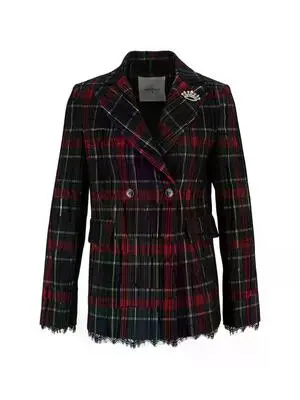 SHIRTAPORTER Tartan Lace-trim Blazer