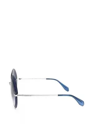 Adidas Logo-print Round-frame Sunglasses