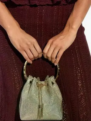 JIMMY CHOO Bon Bon Crystal-embellished Bucket Bag