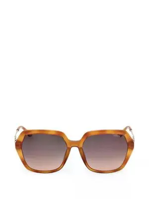 Guess Geometric-frame Tortoiseshell-effect Sunglasses - Brown