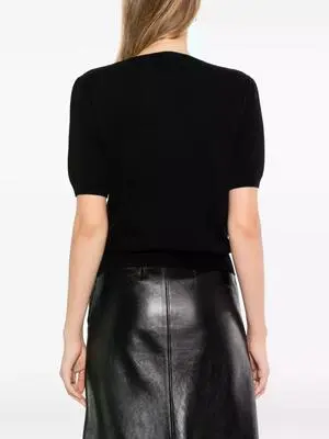 AGNES B. Beaded Flower T-shirt