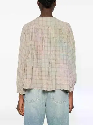JCSOPHIE Paris Check-print Seersucker Blouse