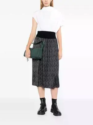 AGNES B. Geometric-print Flared Skirt