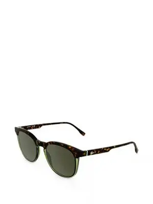 Lacoste Tortoiseshell-effect Round-frame Sunglasses