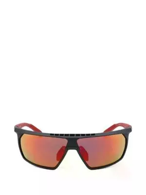 Adidas Geometric-frame Mirrored Sunglasses - Black