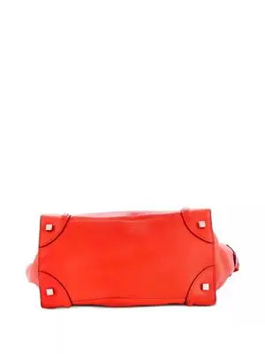 Celine Luggage Bag Grainy Leather Mini Tote Bag - Red