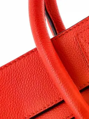 Celine Luggage Bag Grainy Leather Mini Tote Bag - Red
