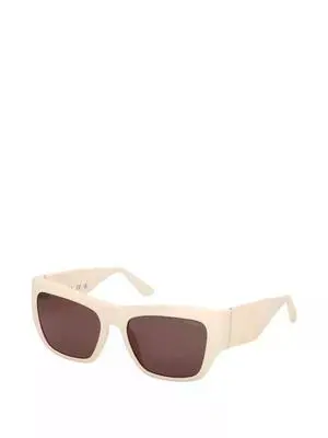 Guess Logo-embossed Rectangle-frame Sunglasses - Neutrals