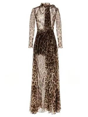 Dolce & Gabbana Silk Blend Dress - Brown