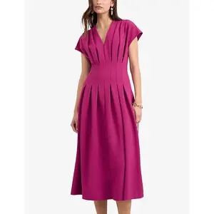 PHASE EIGHT Hanna Cap-sleeve Stretch-woven Midi Dress