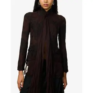 MARC LEBIHAN Draped Full Lace Jacket