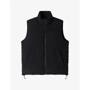 Sandro Zipped Funnel-neck Stretch-woven Gilet - Black