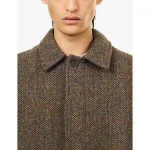 PALMES Cedric Longline Tweed Wool Coat