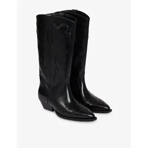 Sandro Western Knee-high Leather Boots