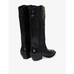 Sandro Western Knee-high Leather Boots
