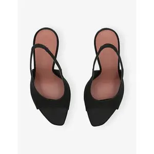 Amina Muaddi Alexa 105 Satin Heeled Slingbacks
