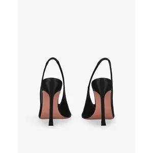 Amina Muaddi Alexa 105 Satin Heeled Slingbacks