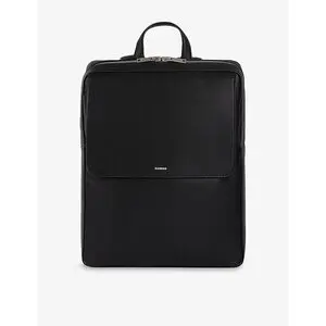 Sandro Logo-embossed Leather Rucksack - Black