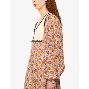 SIEDRES Serica Contrast-panel Woven Maxi Dress