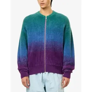 PELLADOR Gradient Crew Mohair Knit Cardigan