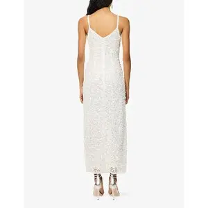 LA FUORI Isolde Lace Beaded Maxi Dress