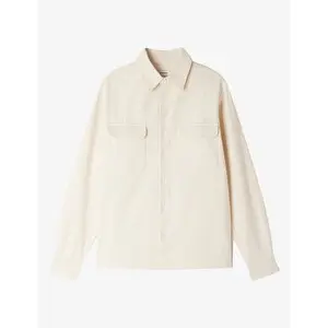 Sandro Flannel Long-sleeve Cotton Shirt - Ecru