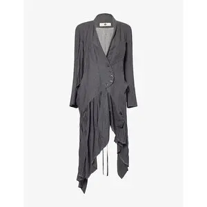 MARC LEBIHAN Tie-front Tail Wool-blend Jacket