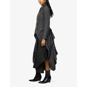 MARC LEBIHAN Tie-front Tail Wool-blend Jacket
