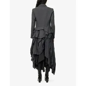 MARC LEBIHAN Tie-front Tail Wool-blend Jacket