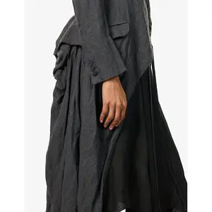 MARC LEBIHAN Tie-front Tail Wool-blend Jacket