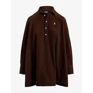 Polo Ralph Lauren Logo-embroidered Relaxed-fit Cotton-corduroy Mini Dress - Brown