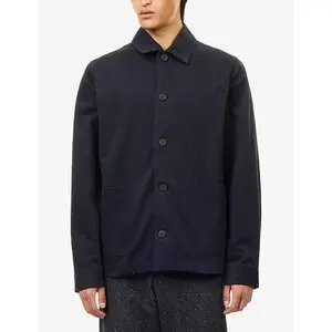 Sunspel Drill Chore Cotton Jacket - Navy
