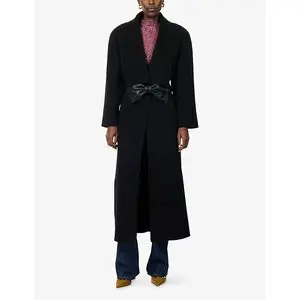 Valentino Garavani Belted Drape Wool-blend Coat