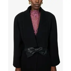 Valentino Garavani Belted Drape Wool-blend Coat
