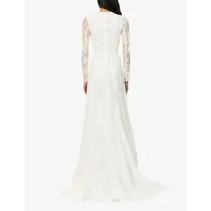 MARC LEBIHAN Floral Embellished Lace Gown