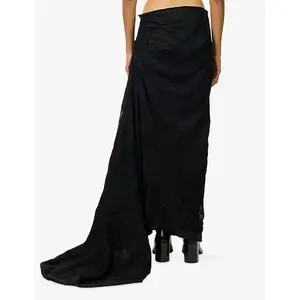 MARC LEBIHAN Floral Drape Silk Maxi Skirt