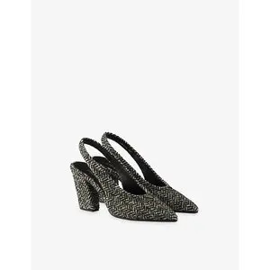 Prada Chevron Tweed Slingbacks