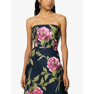 Carolina Herrera Aline Strapless Woven Gown