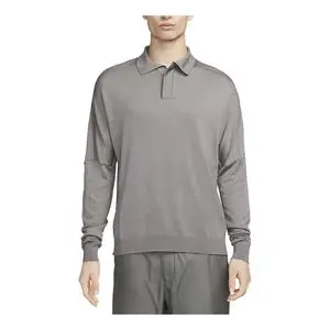 Nike Esc Long Sleeve Knit Polo - Grey